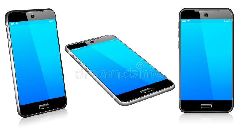 Telefon-Zellintelligentes Mobile 3D Und 2D Vektor Abbildung ...