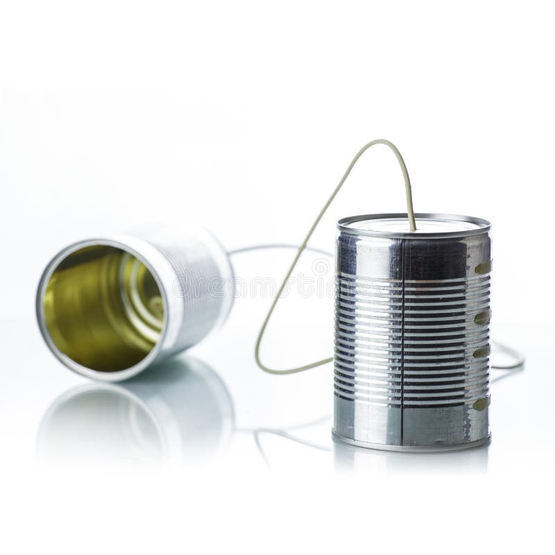 Telefone das latas de lata imagem de stock. Imagem de tecnologia - 41983213