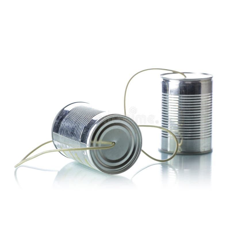 Telefone das latas de lata imagem de stock. Imagem de tecnologia - 41983213