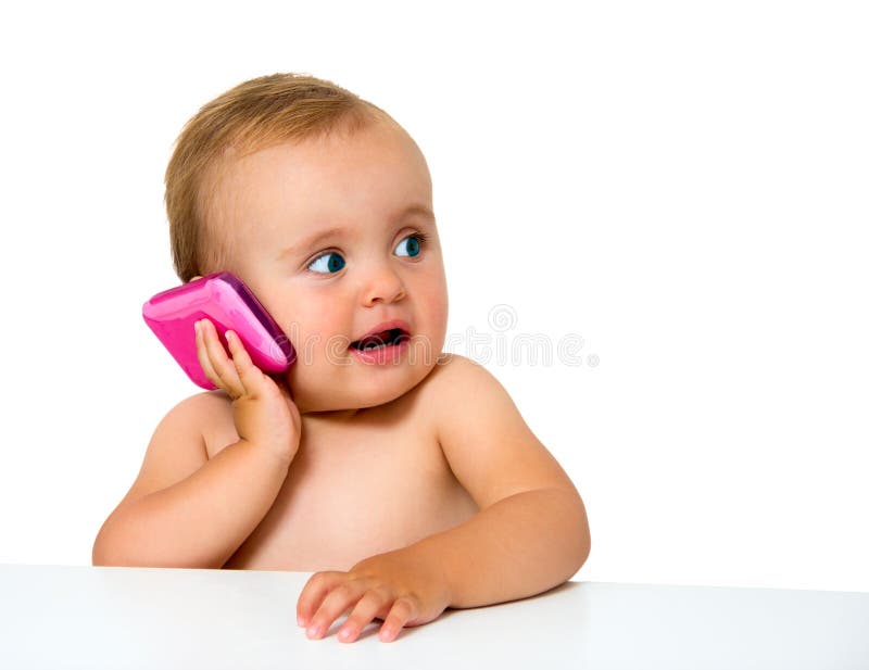 Telefone do bebê foto de stock. Imagem de atendimento - 33968326
