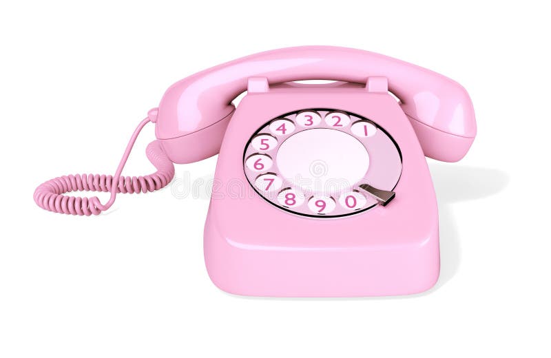Telefone Giratório Cor-de-rosa Isolado Foto de Stock - Imagem de retro ...