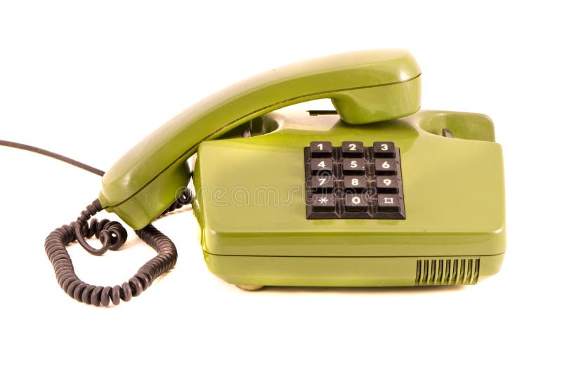 Telefone Retro Verde No Fundo Branco Imagem de Stock - Imagem de ...
