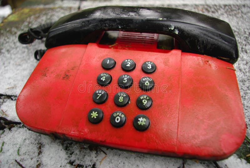 Telefone Velho Do Vermelho Dos Anos 80 Imagem de Stock - Imagem de ...