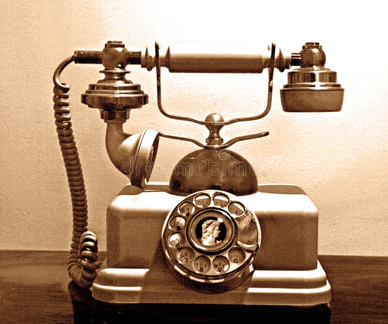 Telefono Antico Sul Muro Di Mattoni. Fotografia Stock - Immagine di ...