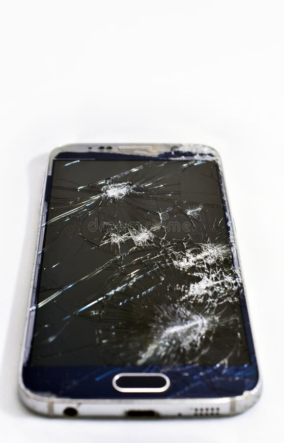 Telefono Cellulare Con Vetro Rotto Immagine Stock - Immagine di errore ...