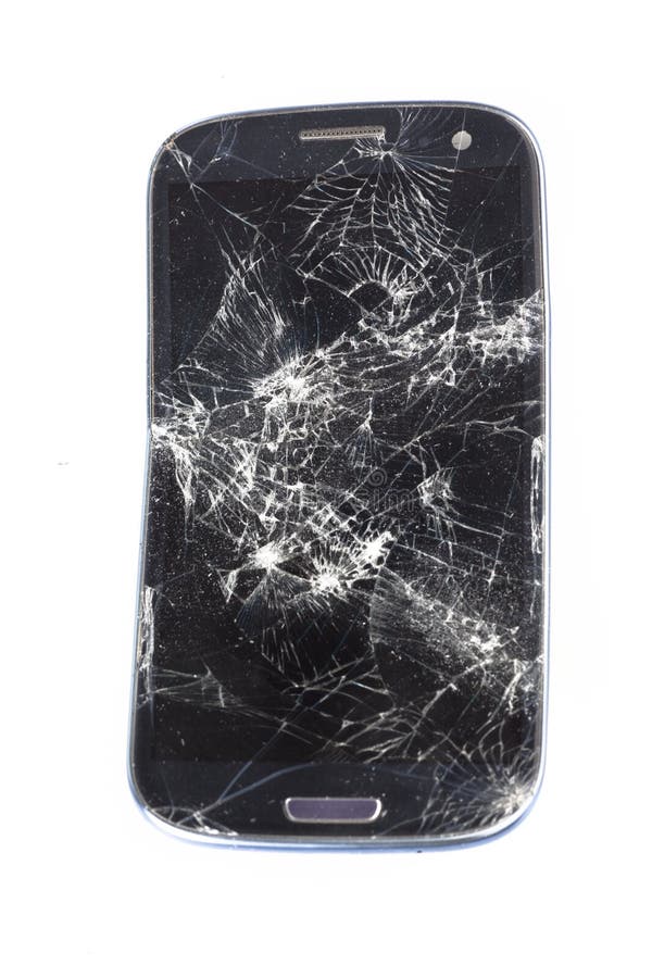 Schermo rotto del telefono immagine stock. Immagine di danneggiato ...