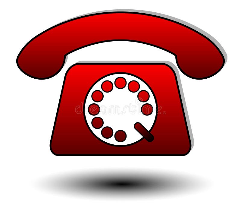 Glanzend Rood Ouderwets Telefoonpictogram Vector Illustratie ...