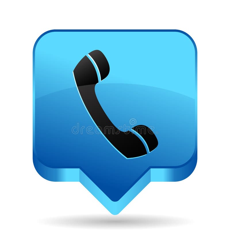 Telefoon blauw pictogram vector illustratie. Illustration of knoop ...