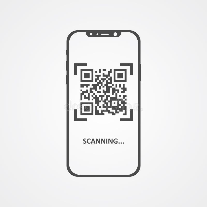 Telefoon Met Symbool Van Het Het Pictogramteken Van De Qrcode Het ...