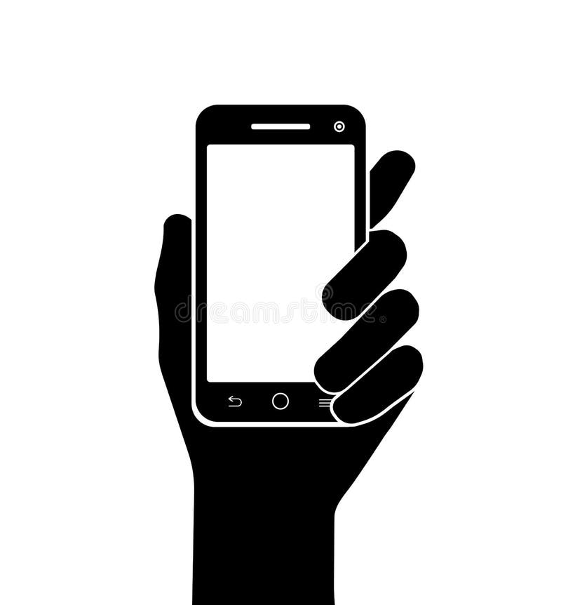 Mobiel Telefoon in Hand Pictogram. Vector Vector Illustratie ...