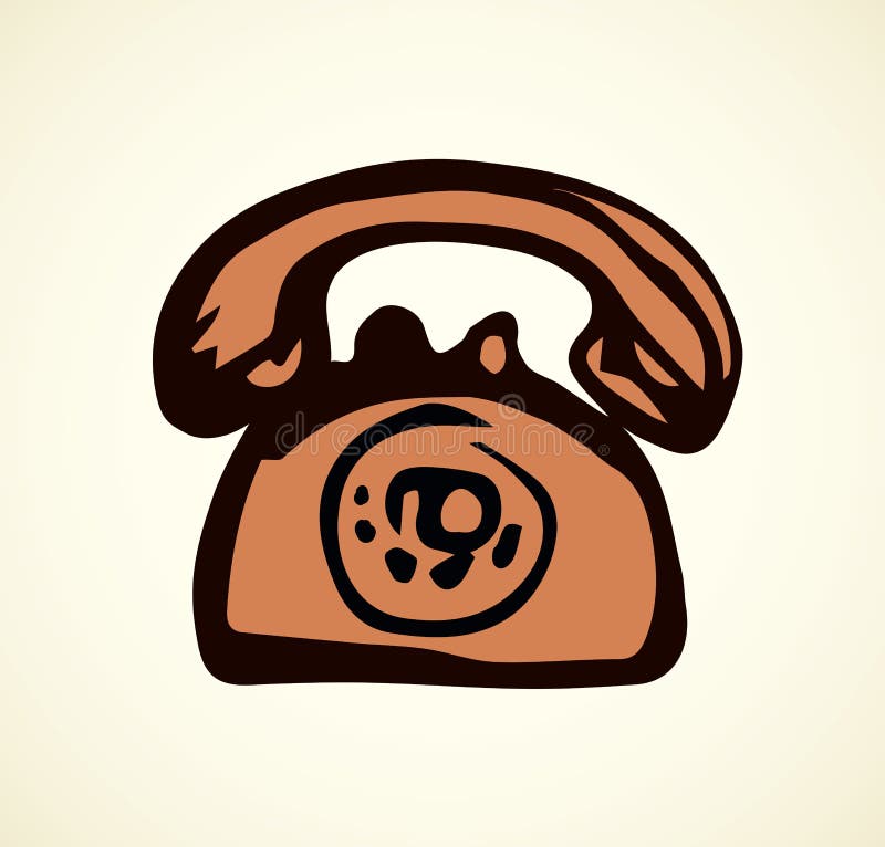 Telefoon Vector tekening vector illustratie. Illustration of koord ...