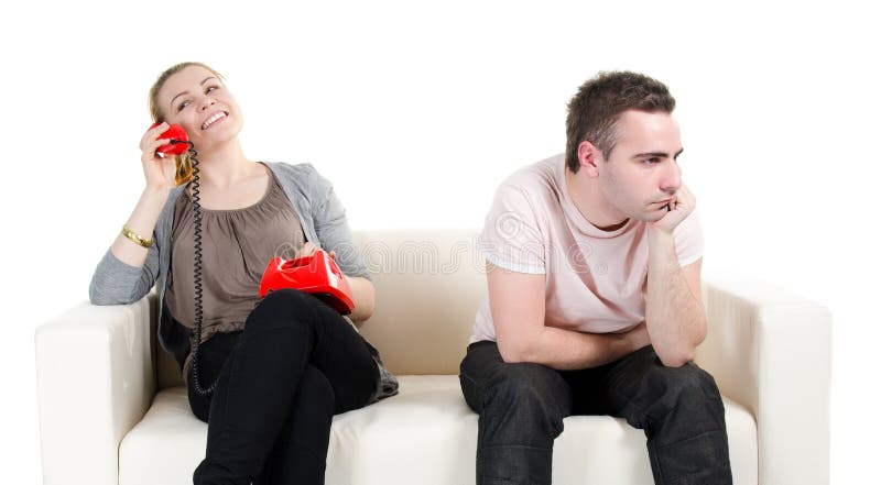 Telefoongesprek stock foto. Image of verveling, wijfje - 24449608