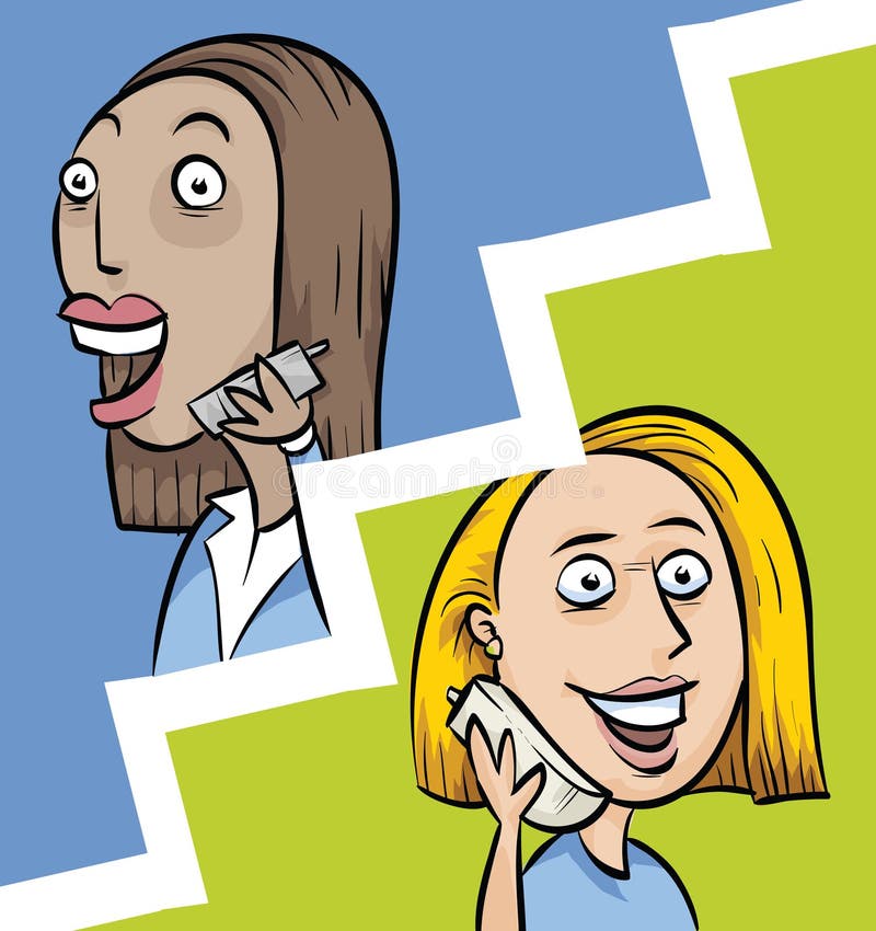 Telefoongesprek Het Gespleten Scherm Stock Illustratie - Illustration ...