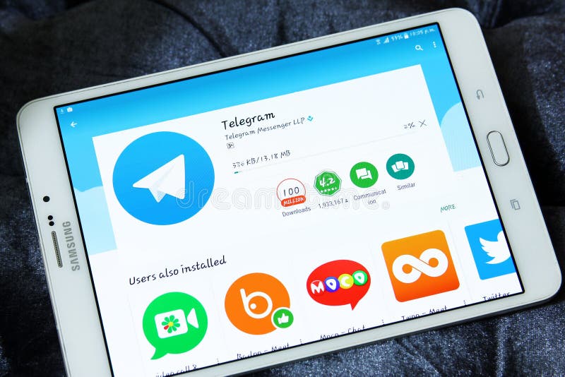 Telegram app editorial photography. Image of logos, emblem - 75025562