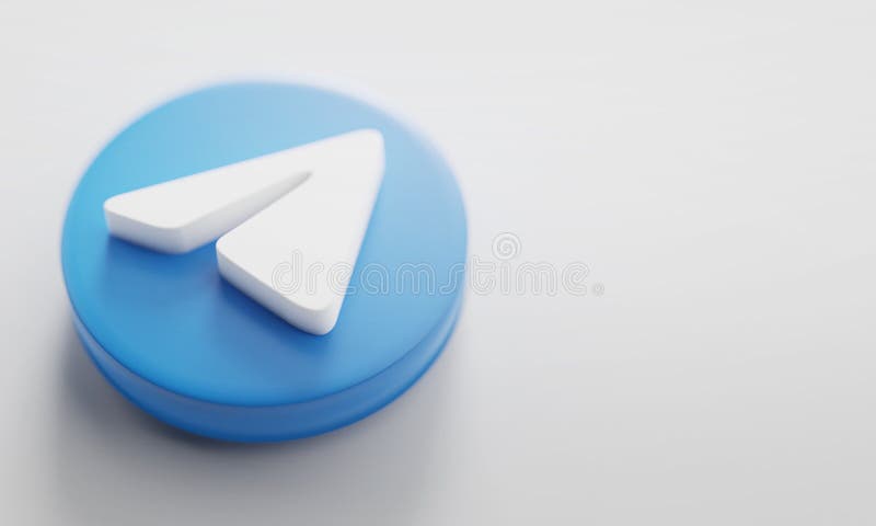 Telegram 3D Rendering Close Up. Account Promotion Template Editorial ...