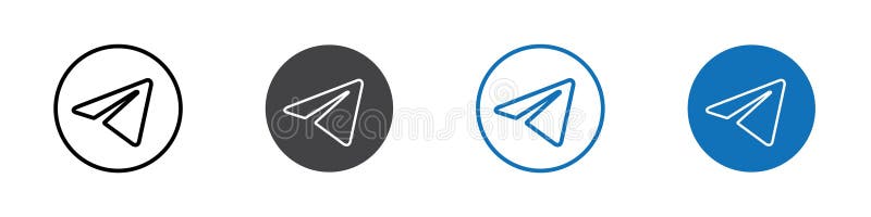 Telegram Icon Flat Editable Icon Mark Set Stock Vector - Illustration ...