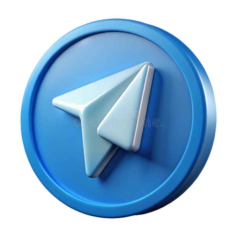 Telegram-1 Logo 3D Icon stock illustration. Illustration of chat ...