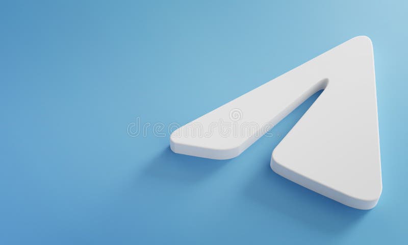 Telegram Logo Minimal Simple Design Template. Copy Space 3D Editorial ...