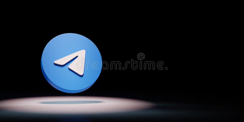 Telegram Logo Spotlighted on Black Background Editorial Stock Image ...