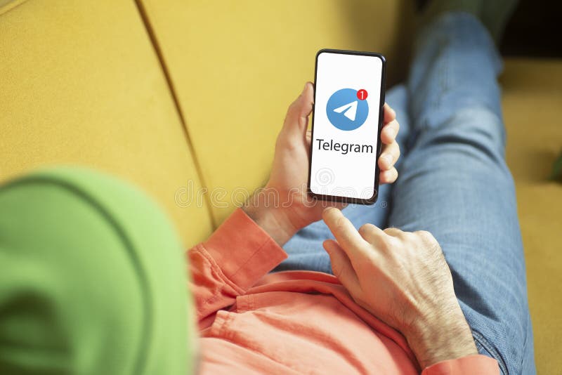 Telegram Messenger App. Smartphone with Telegram Messenger Application ...