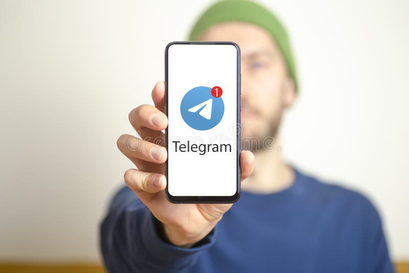 Telegram Messenger App. Smartphone with Telegram Messenger Application ...