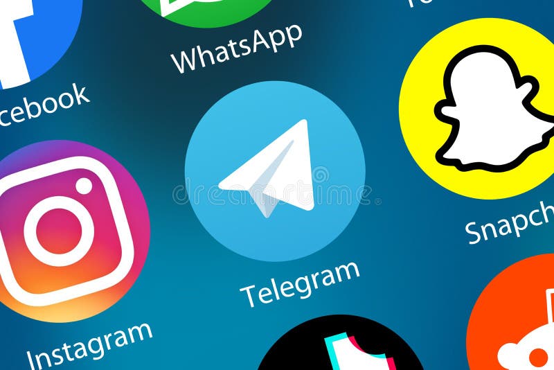 Telegram messenger icon editorial stock image. Illustration of paper ...