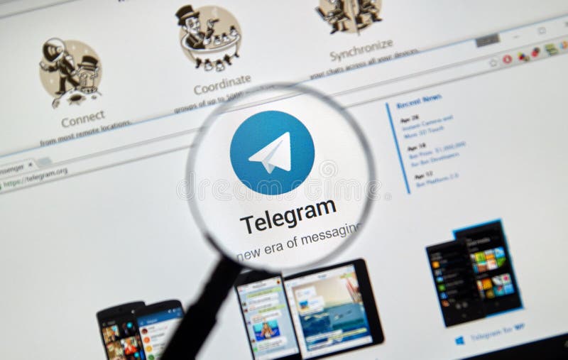 Telegram messnger page editorial photo. Image of screen - 71104671