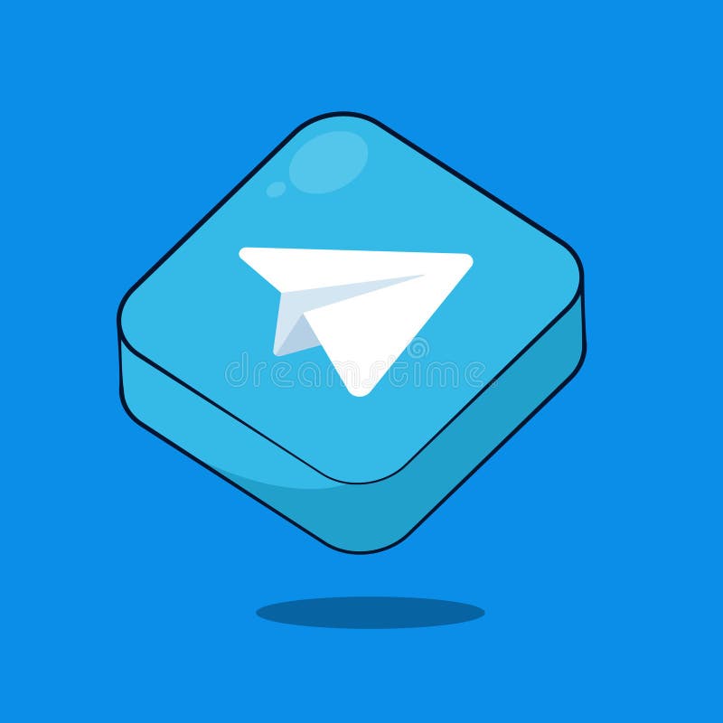 Telegram Social Media App Website Icon Vector Cube Icon Editorial Image ...