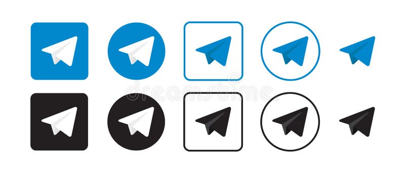 Telegram Vector Logo Icon Set. Vector Illustration Editorial Stock ...