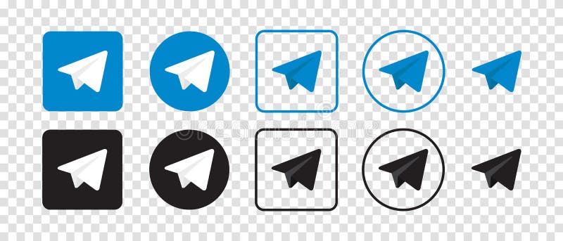 Telegram Vector Logo Icon Set. Vector Illustration Editorial Stock ...
