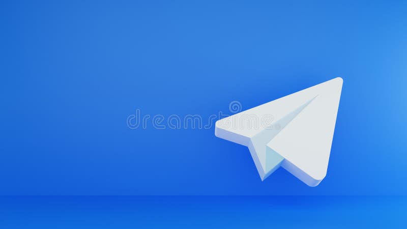 3d Render of Telegram White Logo on a Blue Background Editorial Image ...