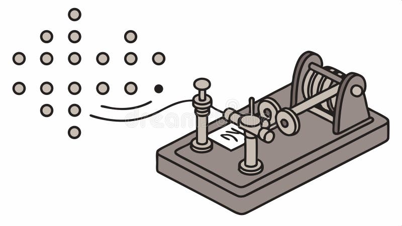 Telegraph Machine, Vintage Communication and Historical Technology with Morse Code Device Vector ...