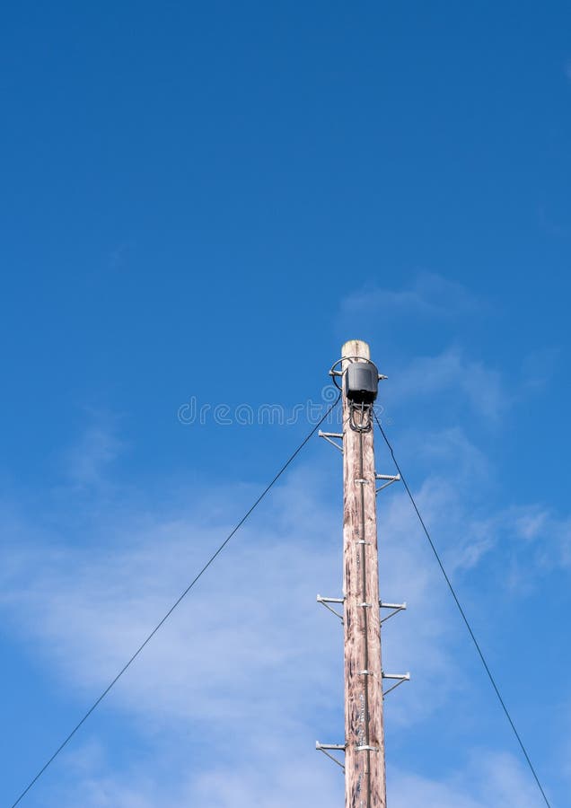 Telegraph Pole with Blue Sky Stock Image - Image of post, connection ...