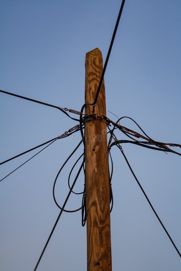 Telegraph Pole with Multiple Wires in Montenegro Stock Photo - Image of ...