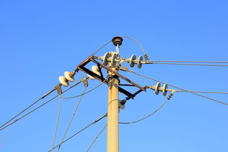 Telegraph Poles and Porcelain Stock Image - Image of poles, strong ...