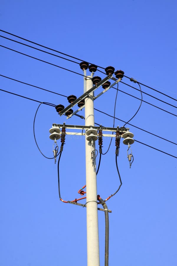 Telegraph Poles Under the Blue Sky Stock Image - Image of blue ...