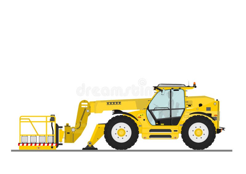 Telehandler with bucket stock vector. Illustration of industry - 76017707