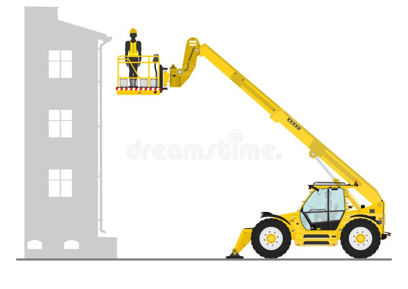 Telehandler with bucket stock vector. Illustration of picker - 76017707
