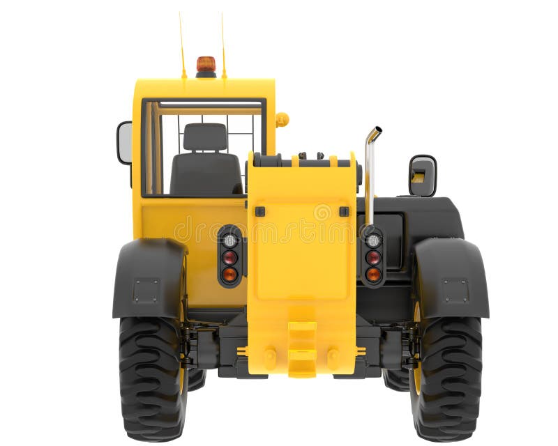 Telehandler Isolated on Background. 3d Rendering - Illustration Stock ...