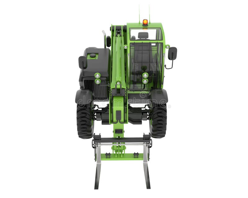 Telehandler Isolated on Background. 3d Rendering - Illustration Stock ...