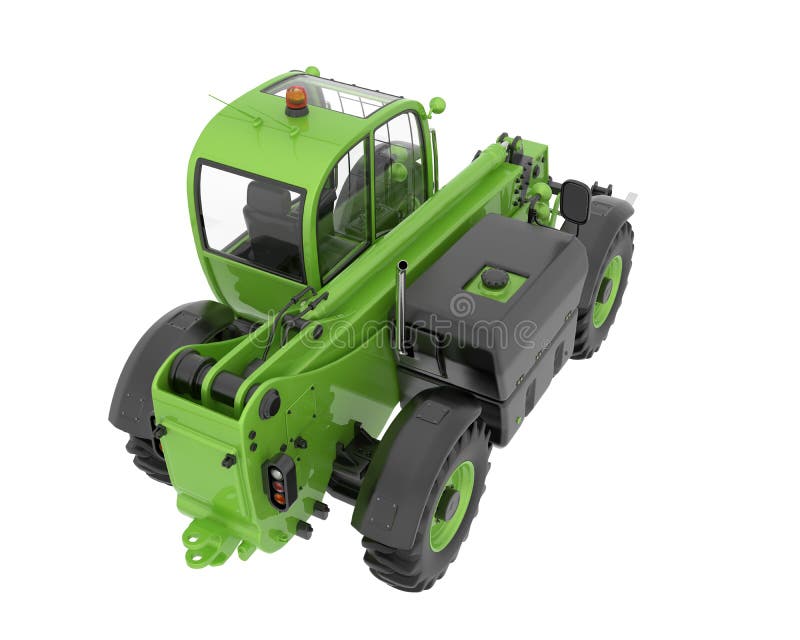 Telehandler Isolated on Background. 3d Rendering - Illustration Stock ...