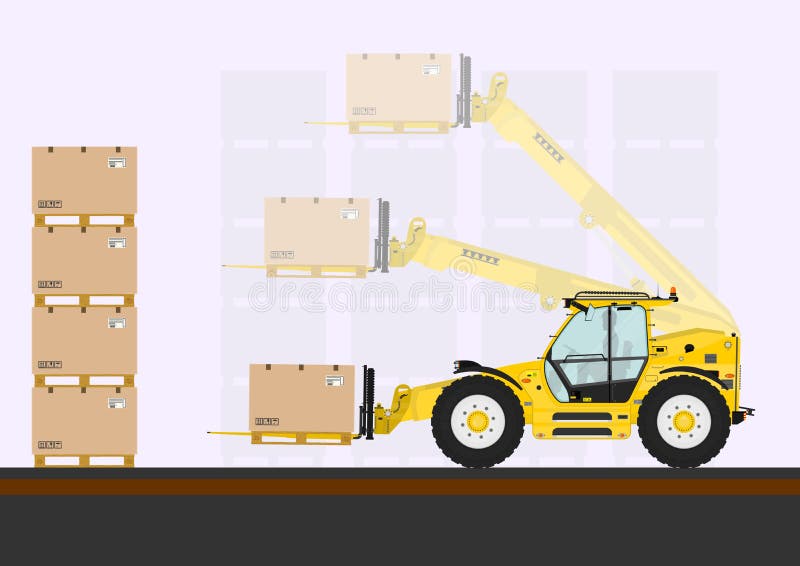 Telehandler stock vector. Illustration of road, design - 75923123