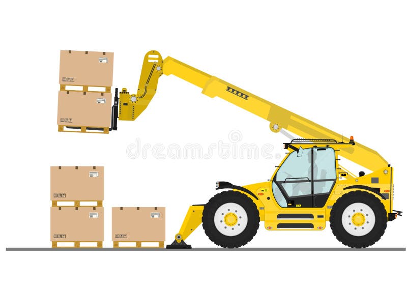Telehandler stock vector. Illustration of design, industrial - 75969999