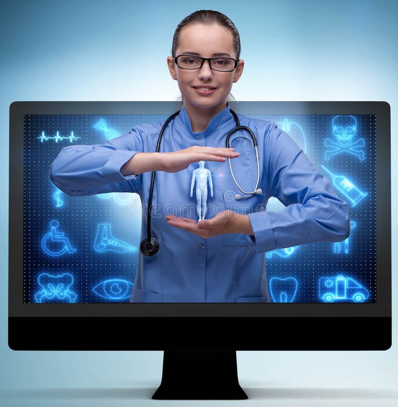 Telehealth Concept with Doctor Doing Remote Check-up Stock Image ...