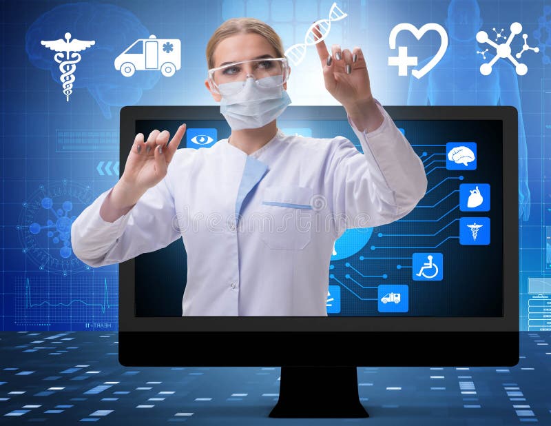 Telehealth Concept with Doctor Doing Remote Check-up Stock Image ...