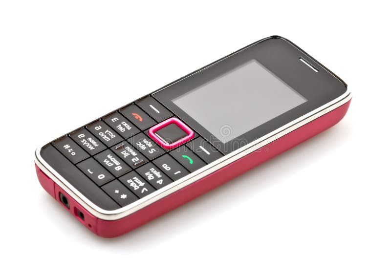 Telemóvel Isolado No Branco Imagem de Stock - Imagem de objeto, preto ...