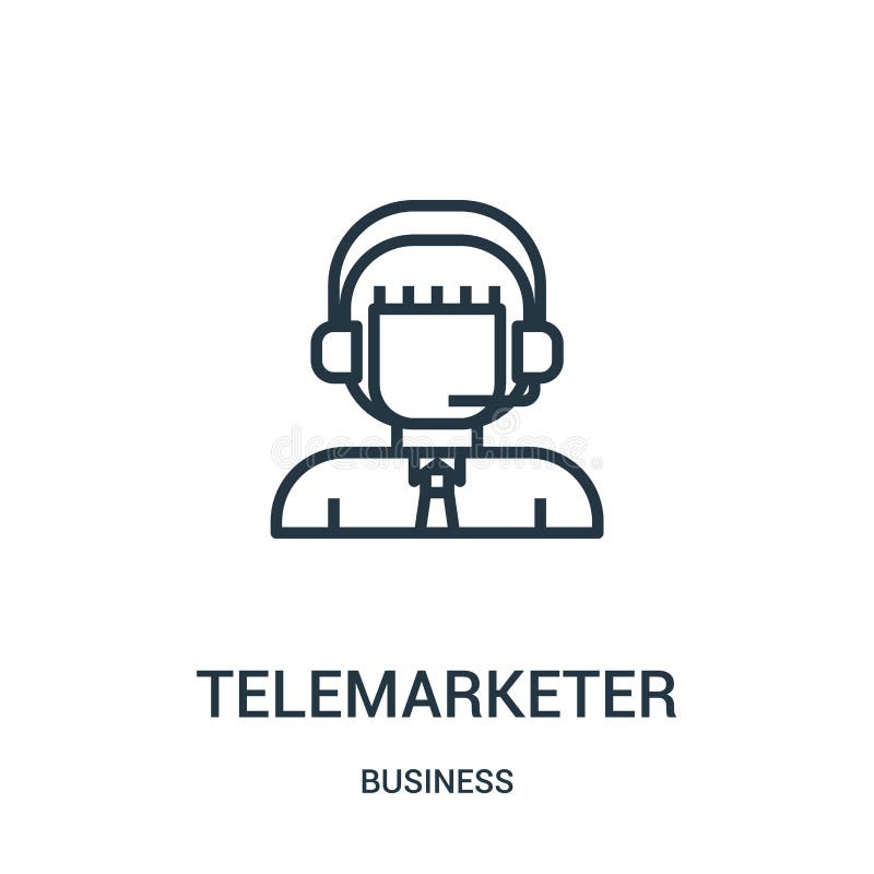 Telemarketer Outline Vector Icon. Thin Line Black Telemarketer Icon ...