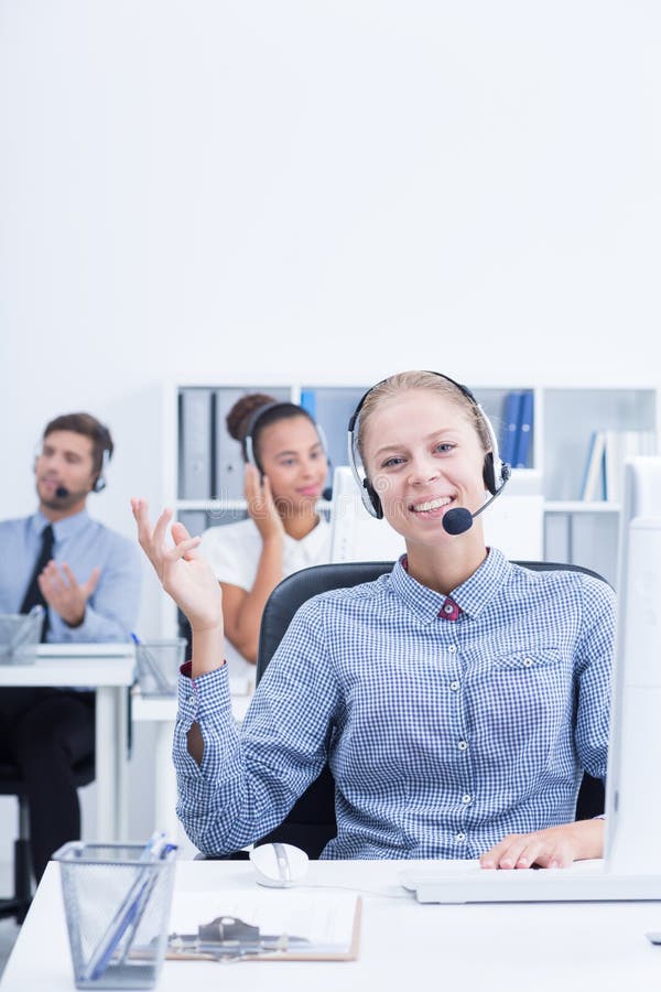Telemarketer Using Selling Techniques Stock Photo - Image of space ...