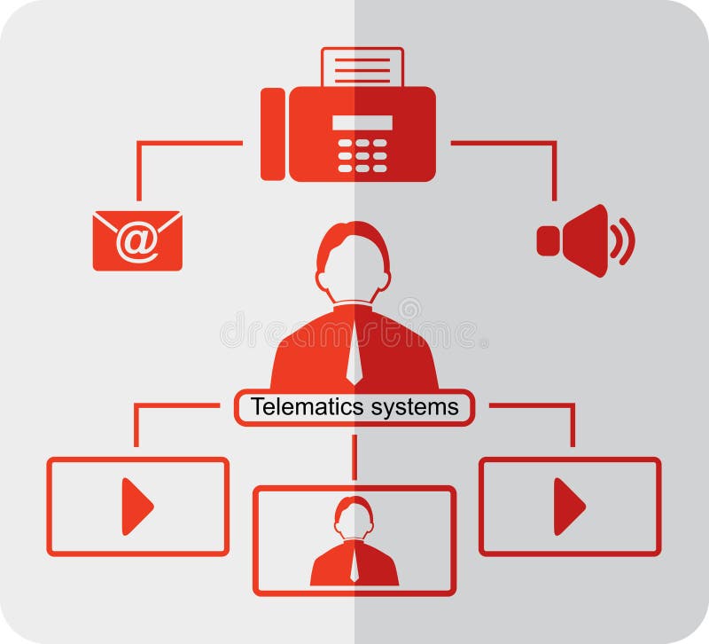 Telematics Icons. Red Logistics Icons Stock Vector - Illustration of ...