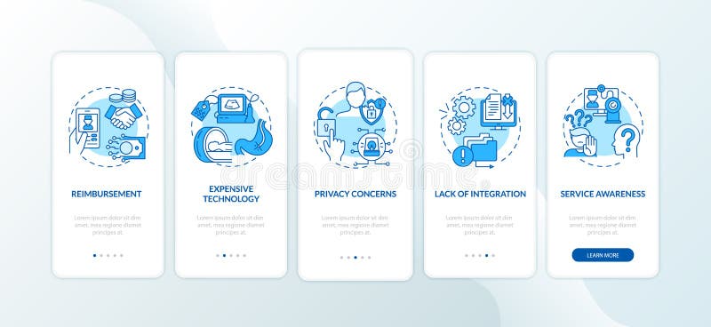 Telemedicine Challenges Onboarding Mobile App Page Screen with Concepts ... Telemedicine Challenges Onboarding Mobile App Page Screen with Concepts ...
